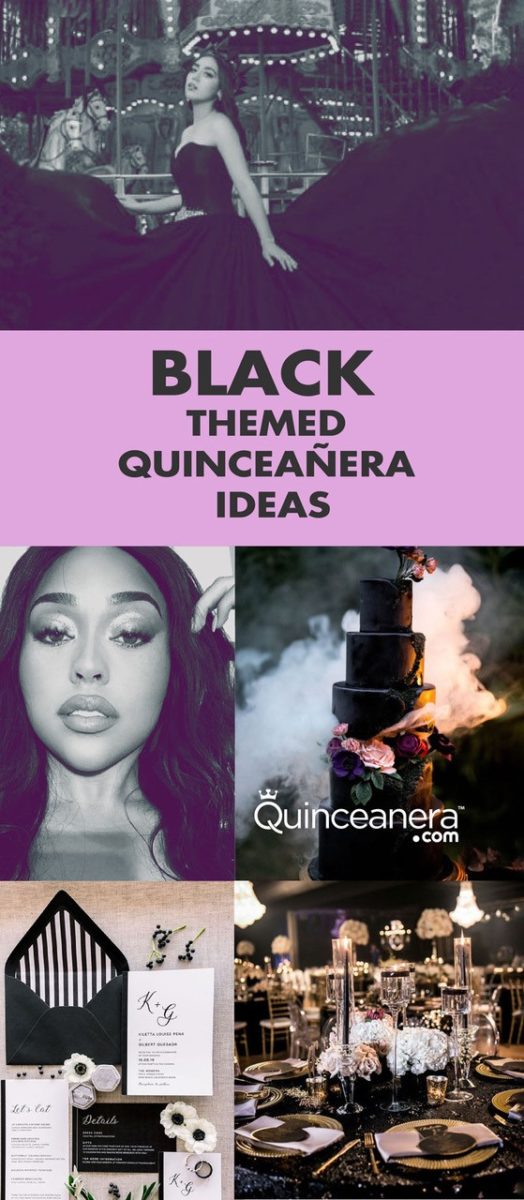 Black Themed Quinceañera Ideas